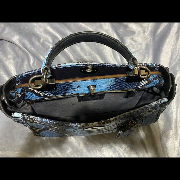Coach | Bags | Coach Gramercy Blue Python Satchel | Poshmark